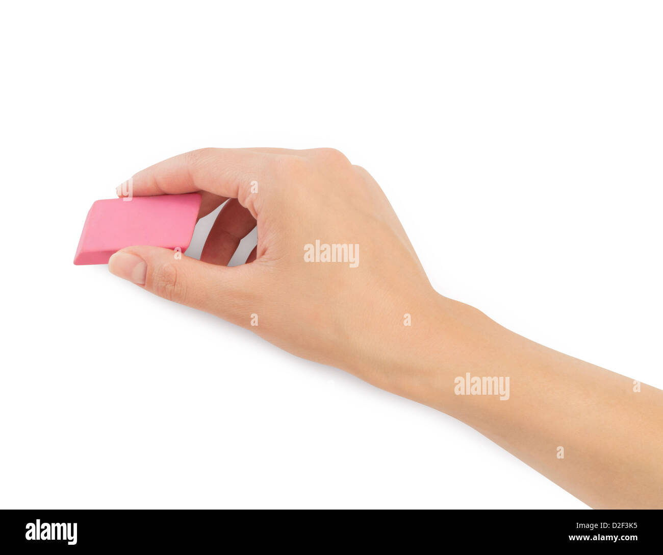 human hands with erase rubber Stock Photo - Alamy