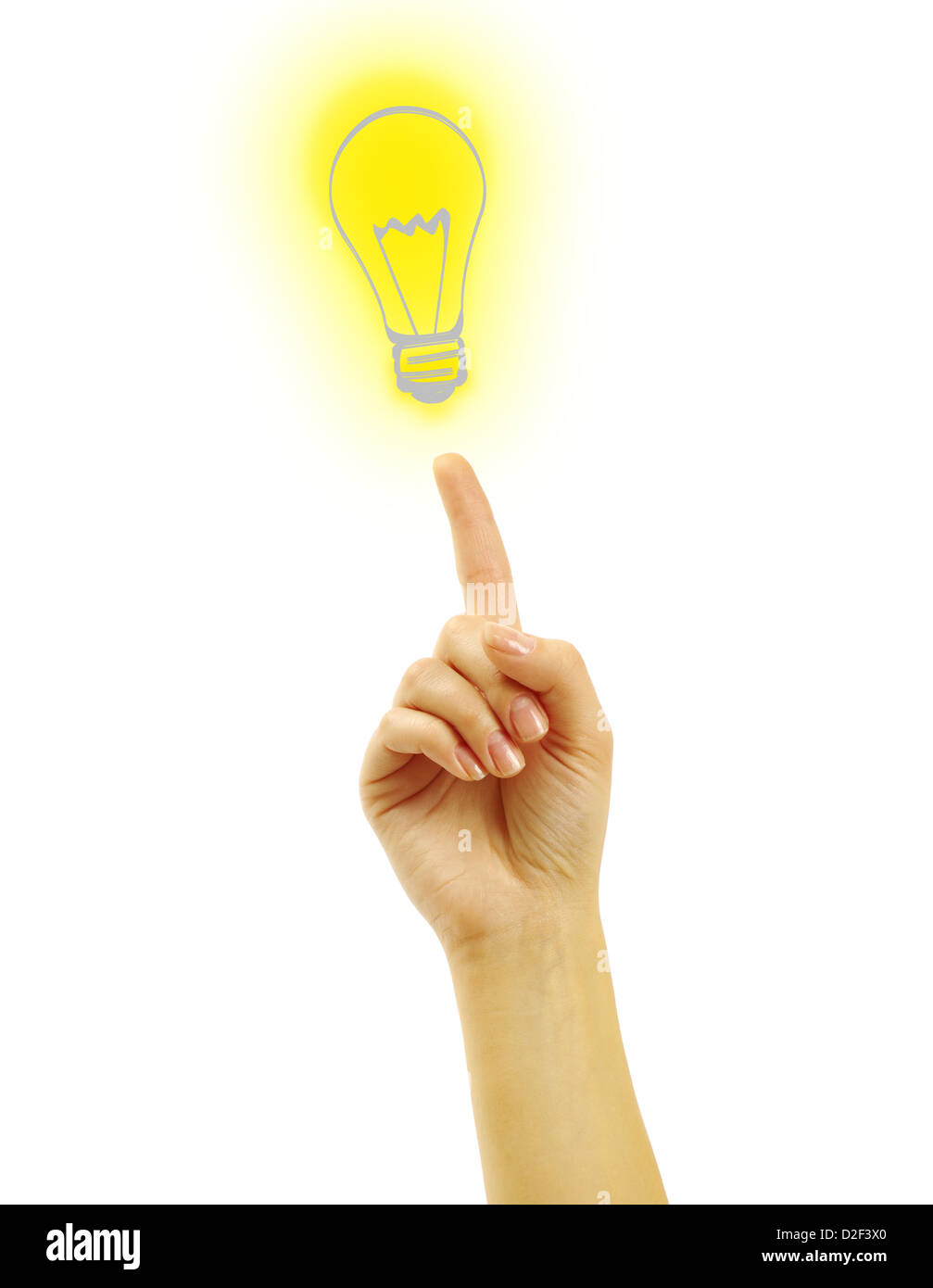 hand with a drawing light bulb Stock Photo - Alamy