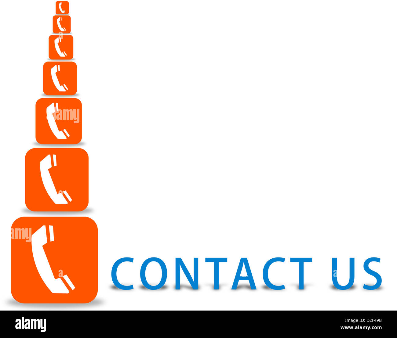 contact us text with phone logo Stock Photo - Alamy