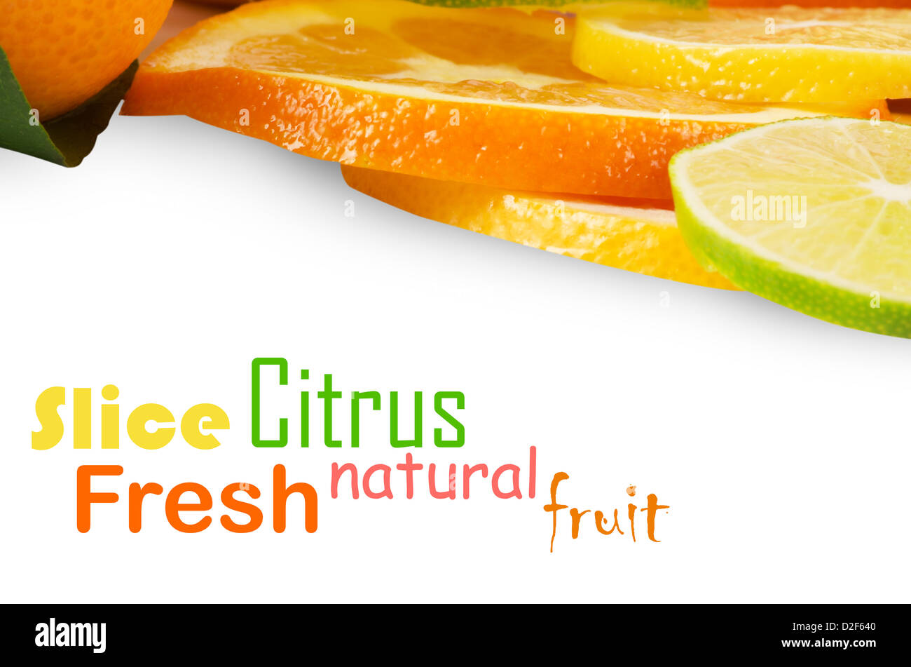 Citrus sliced fruit isolated on white Stock Photo - Alamy