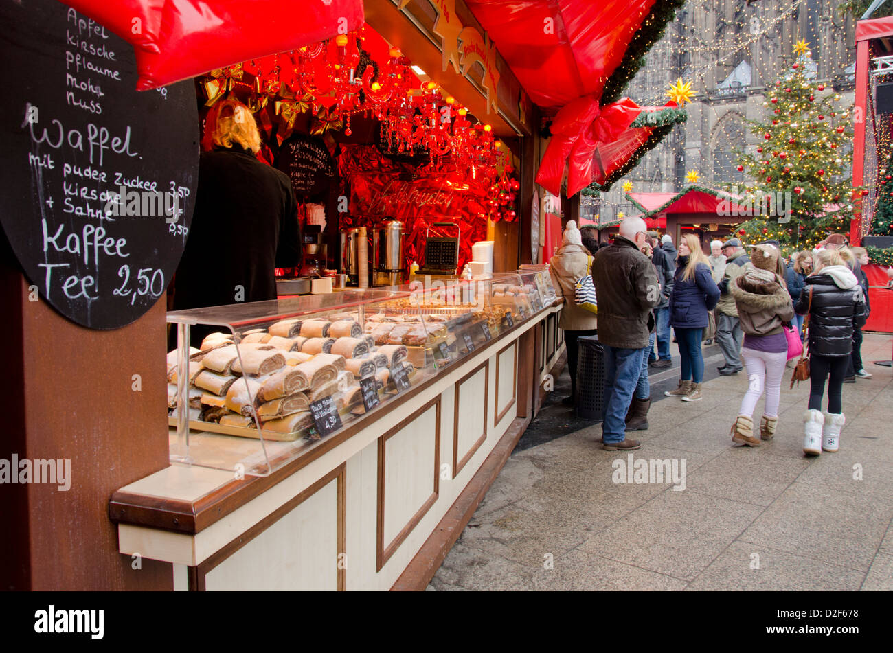 Germany, Cologne. Cologne Cathedral Christmas Market. Annual holiday ...