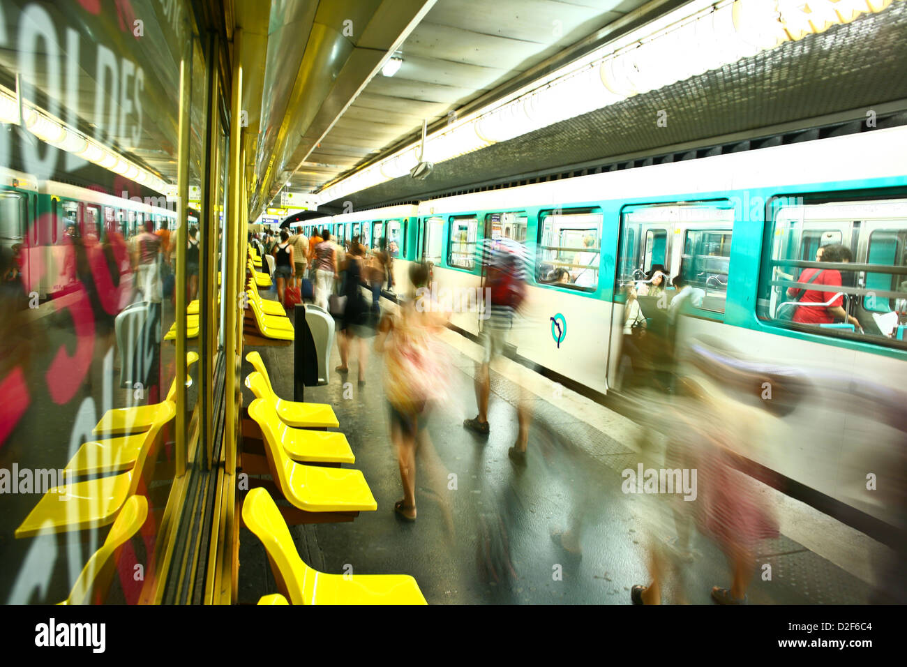 Paris metropolitan; passenger & metro Stock Photo - Alamy
