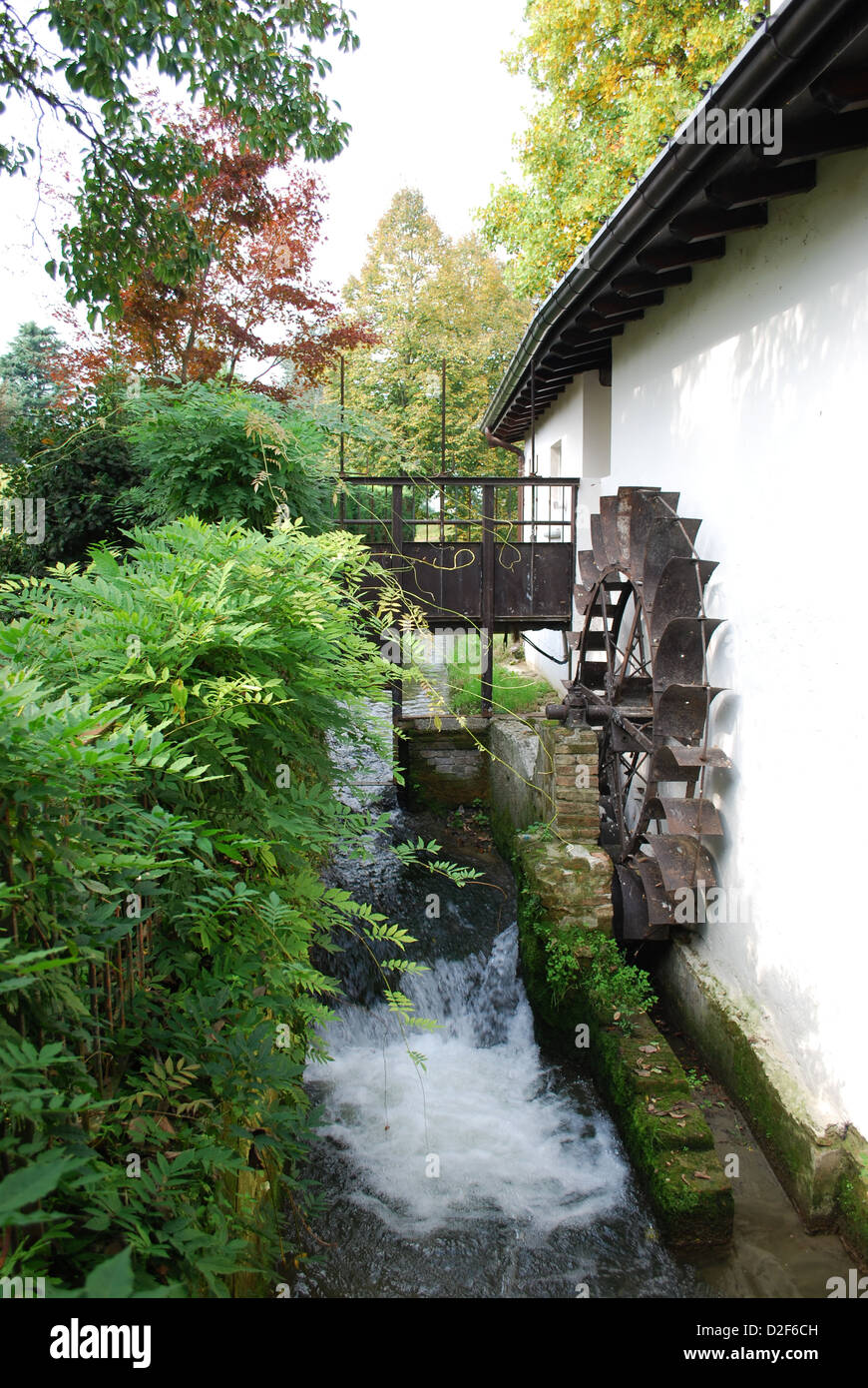 Old mill and narrow water river stream in countryside Stock Photo - Alamy