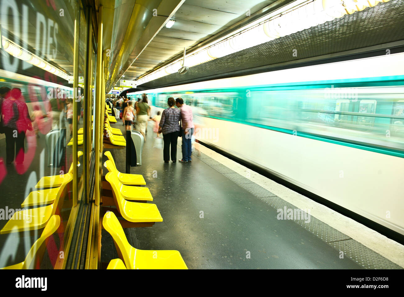 Paris metropolitan; passenger & metro Stock Photo - Alamy