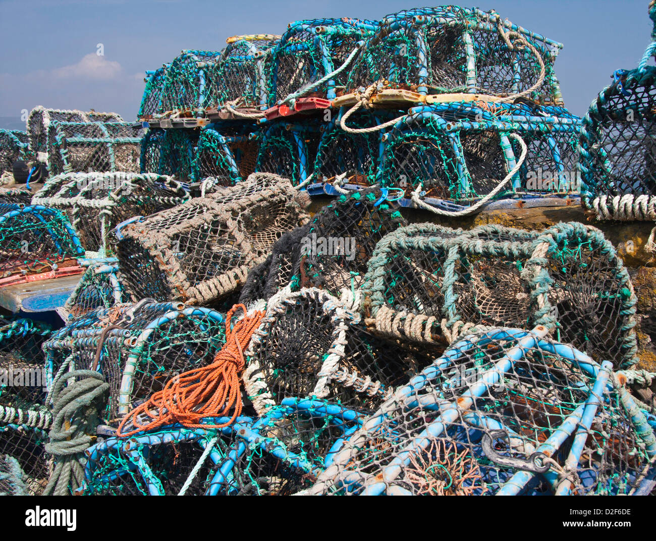 Multi-coloured Lobster Pots Piled Up Stock Photo - Alamy