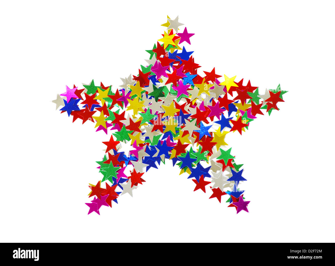 Big star composed of many colored stars on white Stock Photo - Alamy