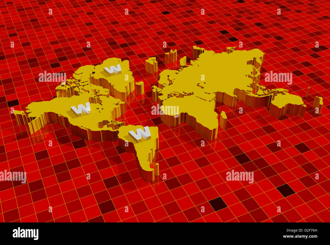 world wide web on 3d world map Stock Photo - Alamy