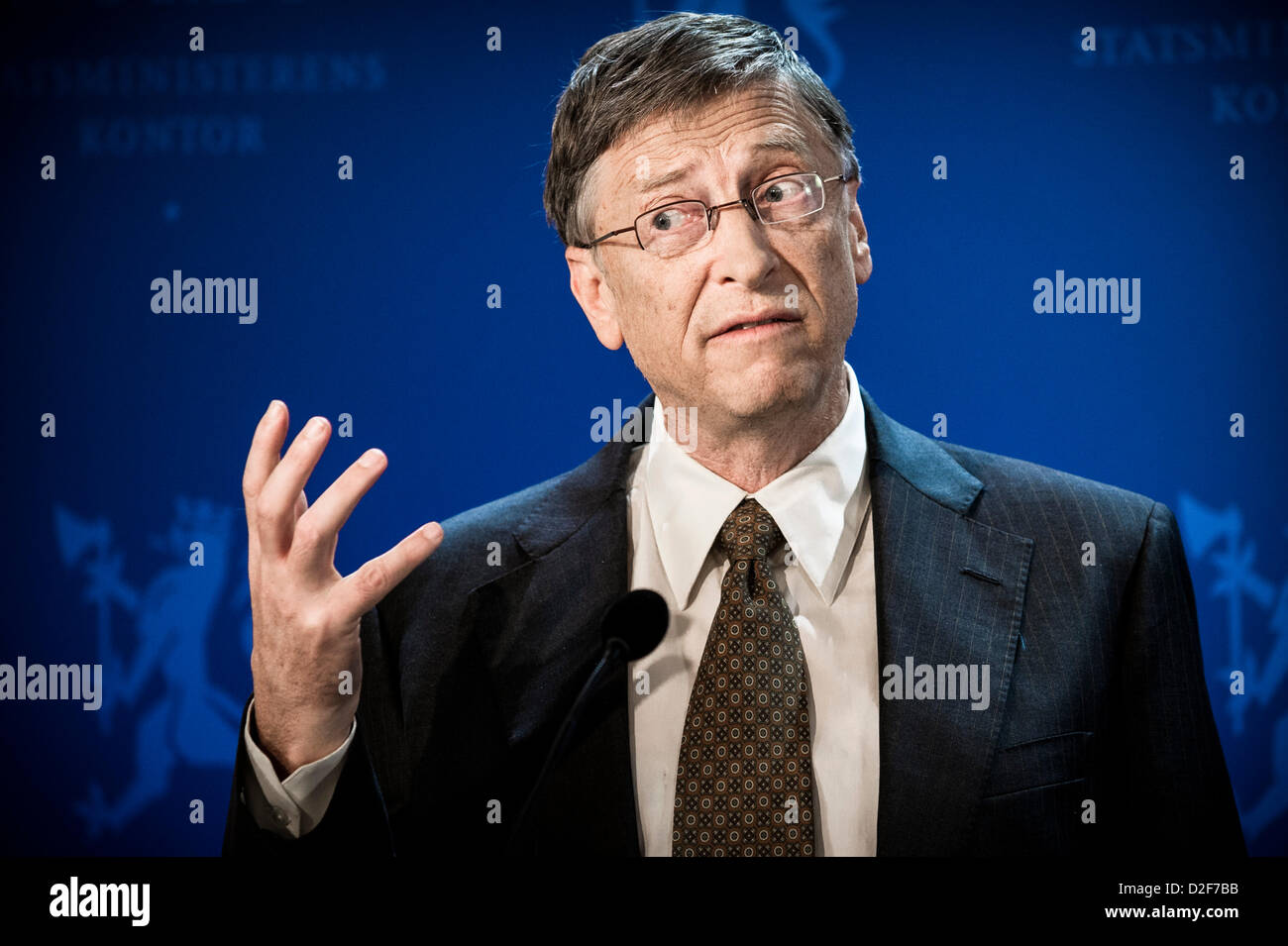 Oslo, Norway. 22nd January 2013. Bill Gates during a press conference ...