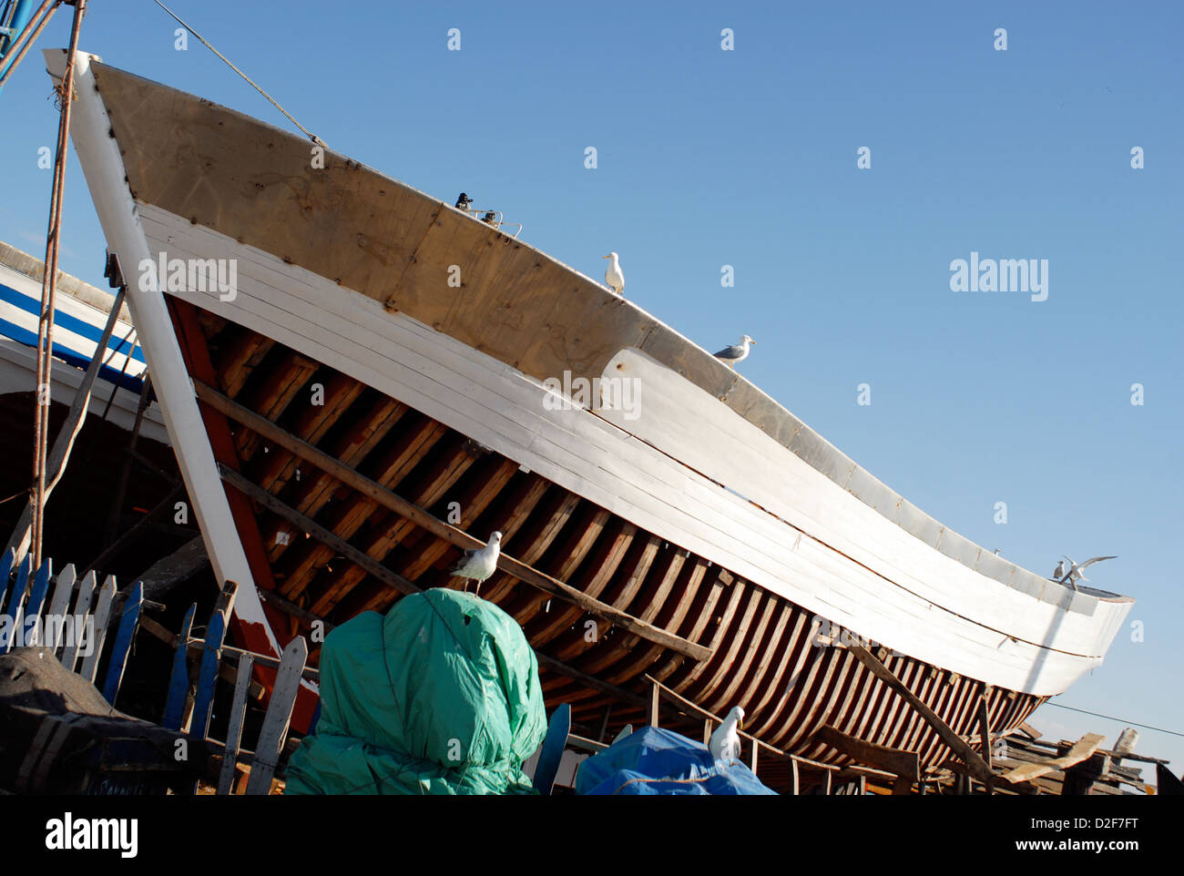Wooden boat under construction in hi-res stock photography and images ...