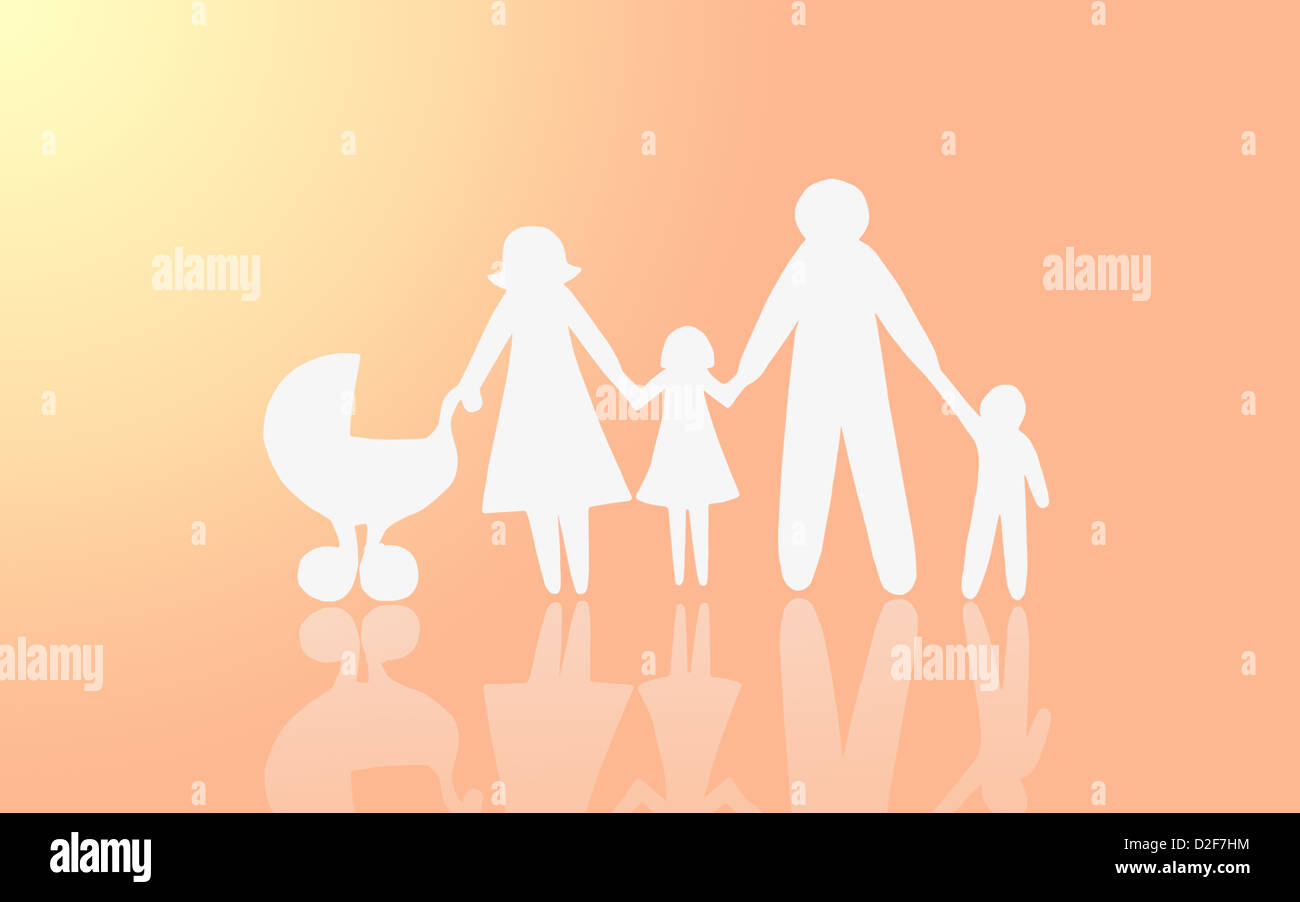 Closeup of paper family Stock Photo - Alamy