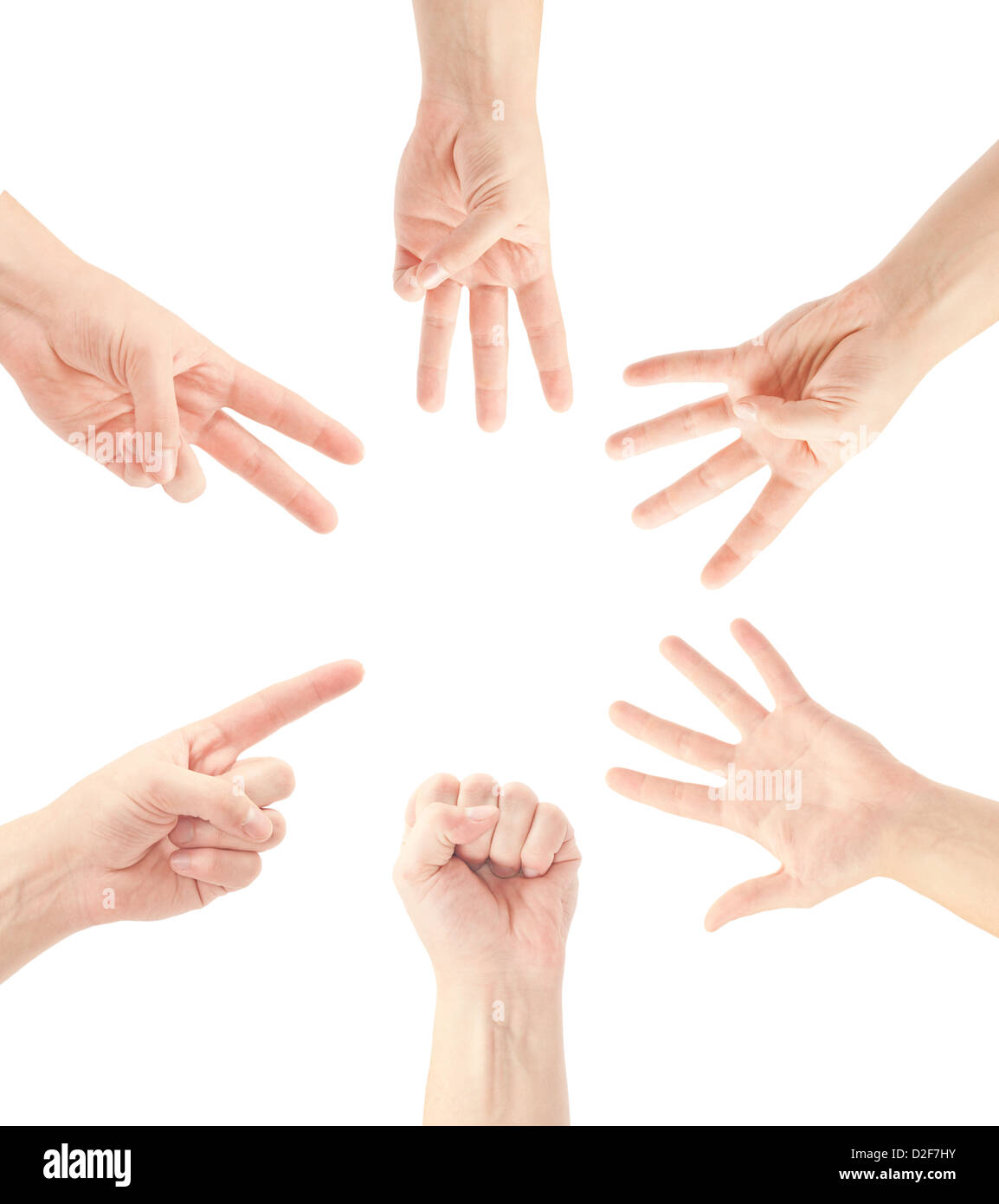 Counting man hands (0 to 5) isolated on white background Stock Photo ...