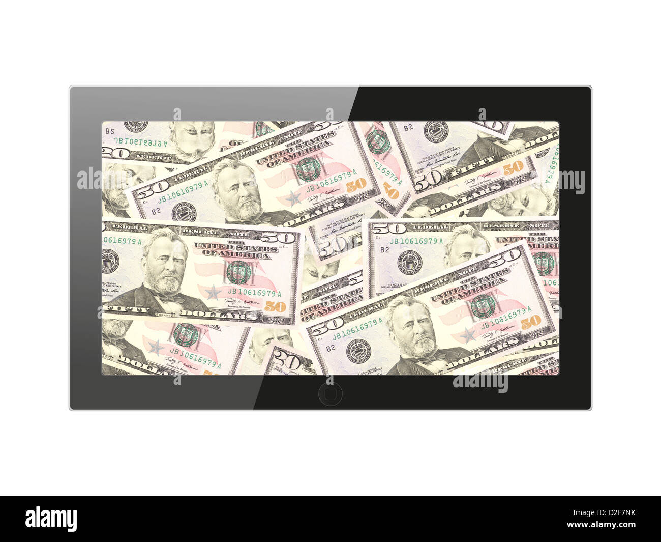 Black generic tablet pc on white background Stock Photo - Alamy