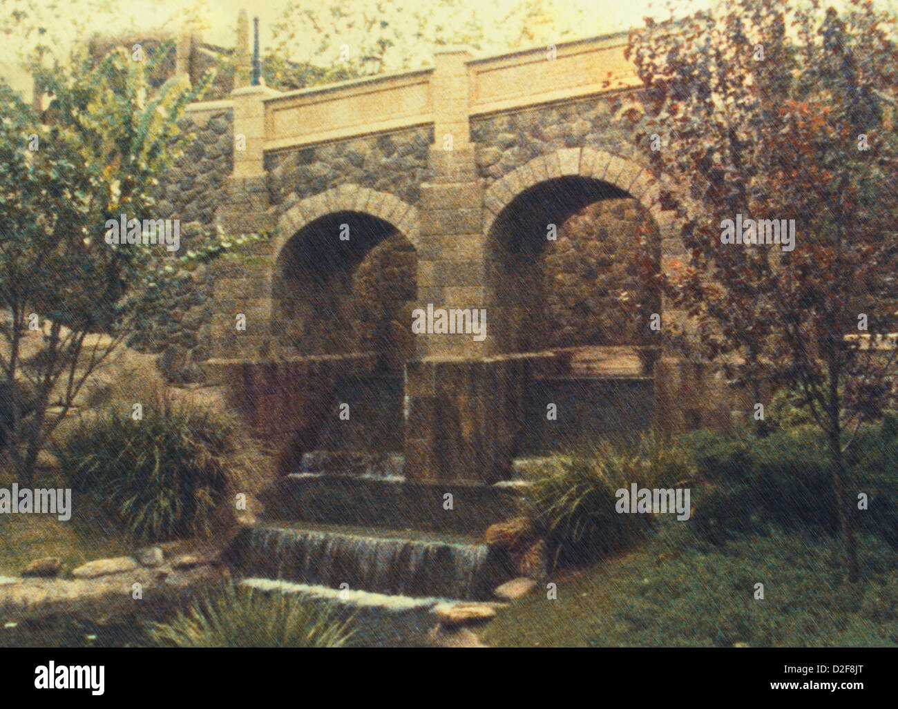 pretty bridge during a rain shower Stock Photo - Alamy
