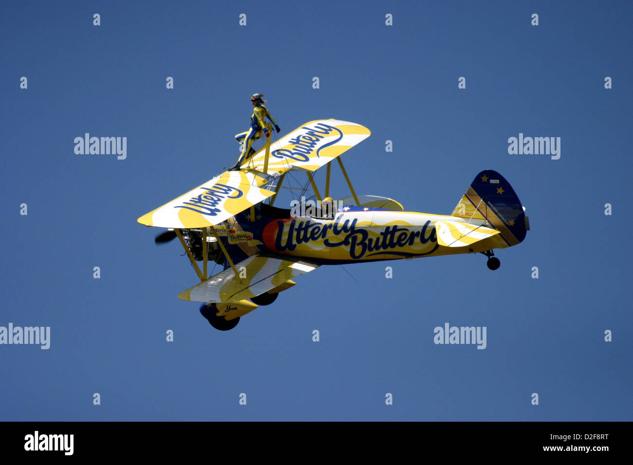 Wing walking bi plane hi-res stock photography and images - Alamy