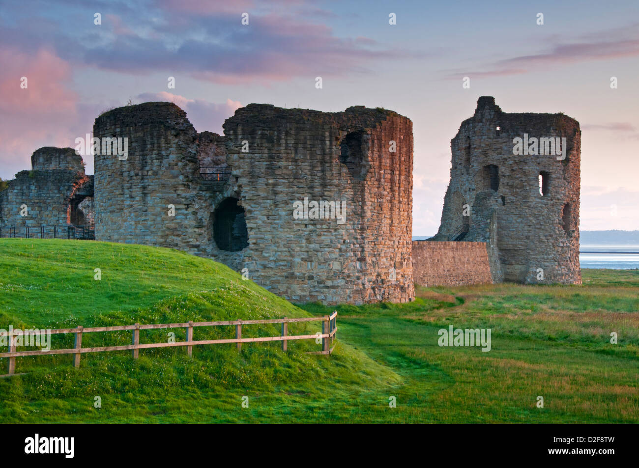 Dawn at Flint Castle, Flint, Flintshire, North Wales, UK Stock Photo ...