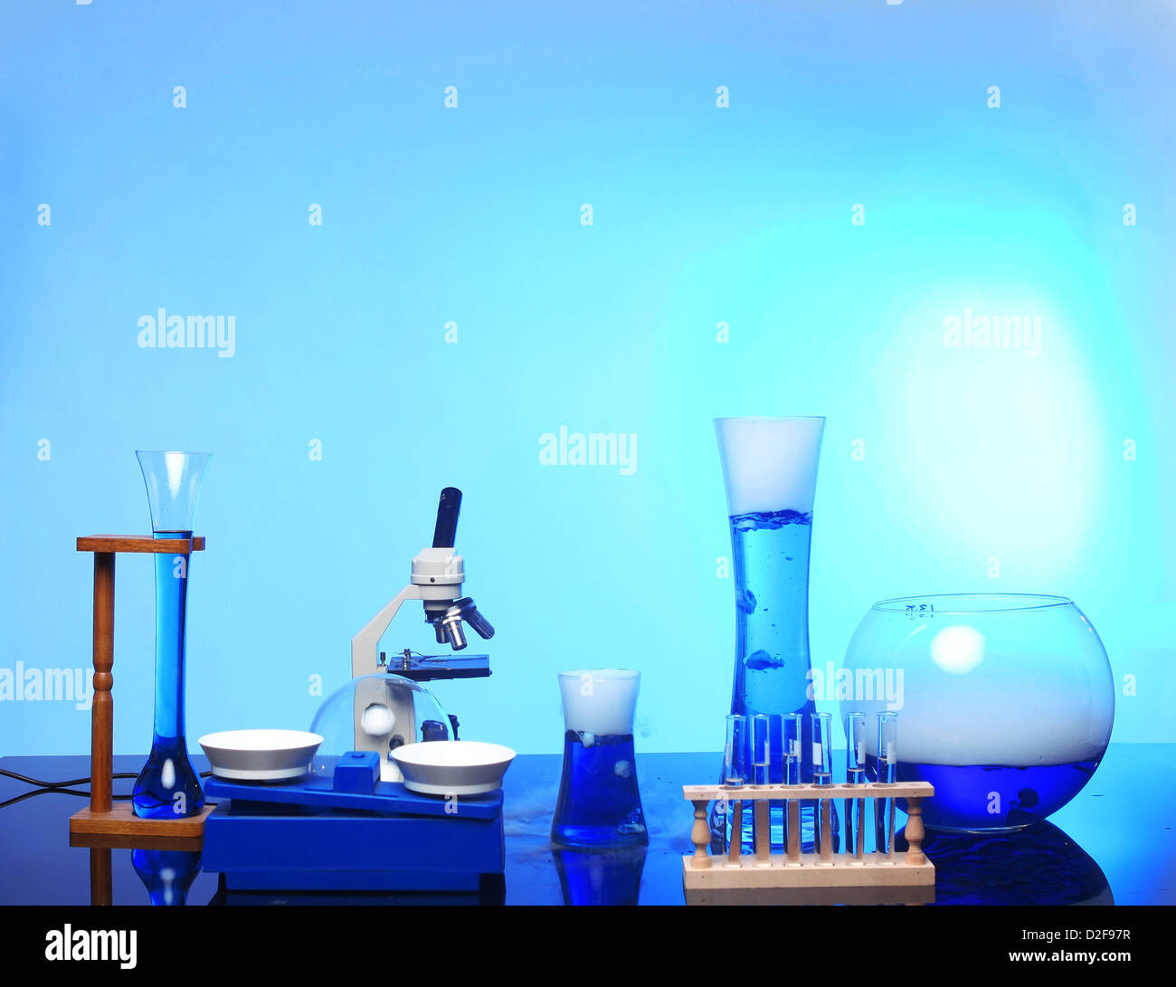 School Desk With Science Equipment in Use Stock Photo - Alamy