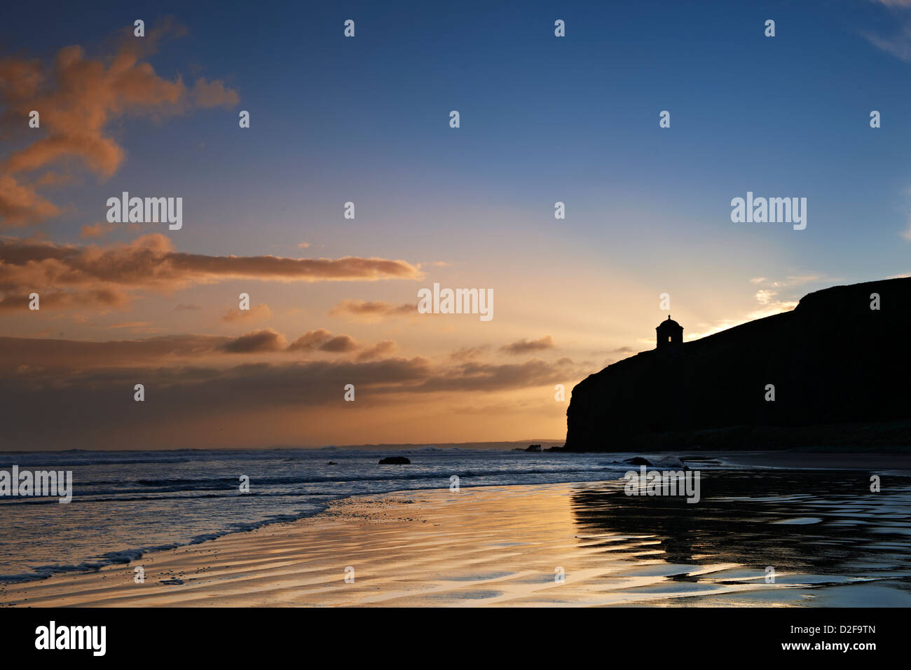 Mussenden Temple sitting high on cliffs overlooking the Atlantic Ocean ...