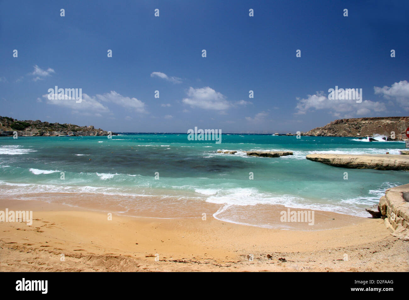 A Choppy day on the Maltese coast at Gnejna Stock Photo - Alamy