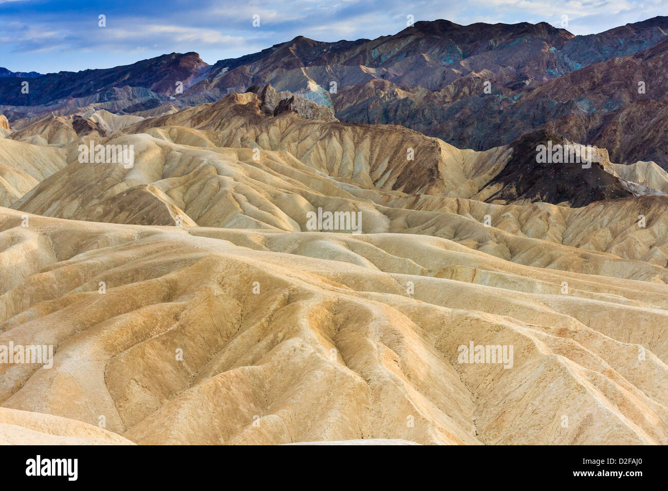 Eroded Mountain Ridges at Zabriskie Point, Death Valley National Park ...