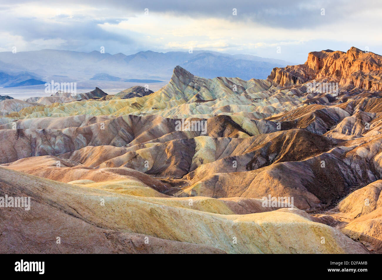 Eroded Mountain Ridges at Zabriskie Point, Death Valley National Park ...