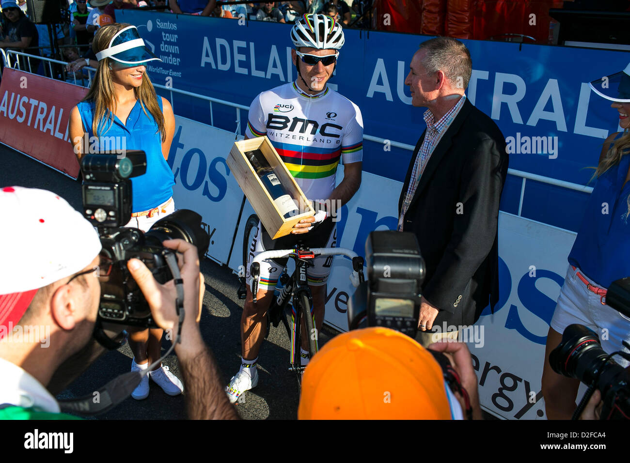 Jan. 20, 2013 - Adelaide, Australia - PHILIPPE GILBERT presented with a ...