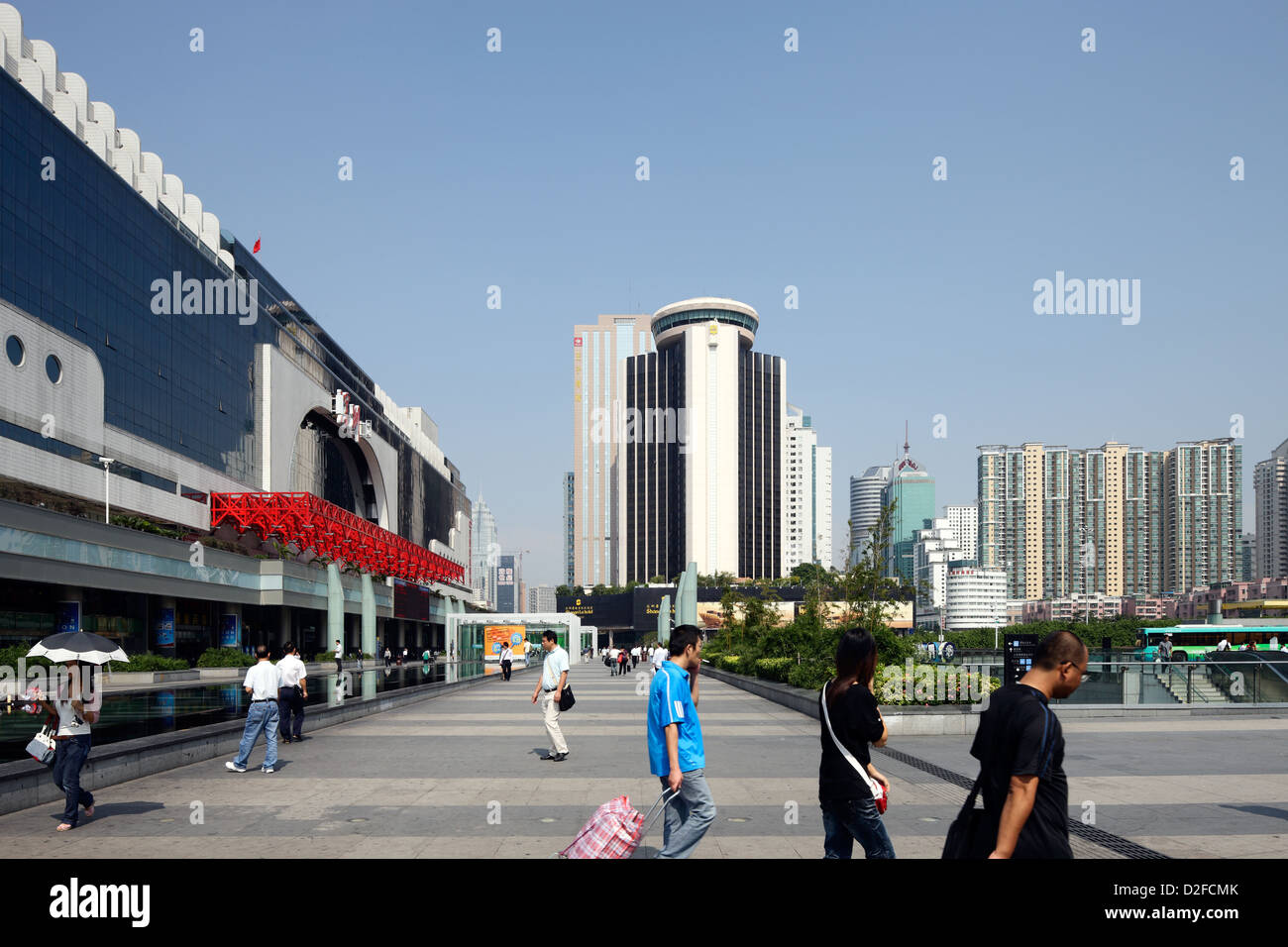 Shenzhen, China, and Central Station square in the city center of ...
