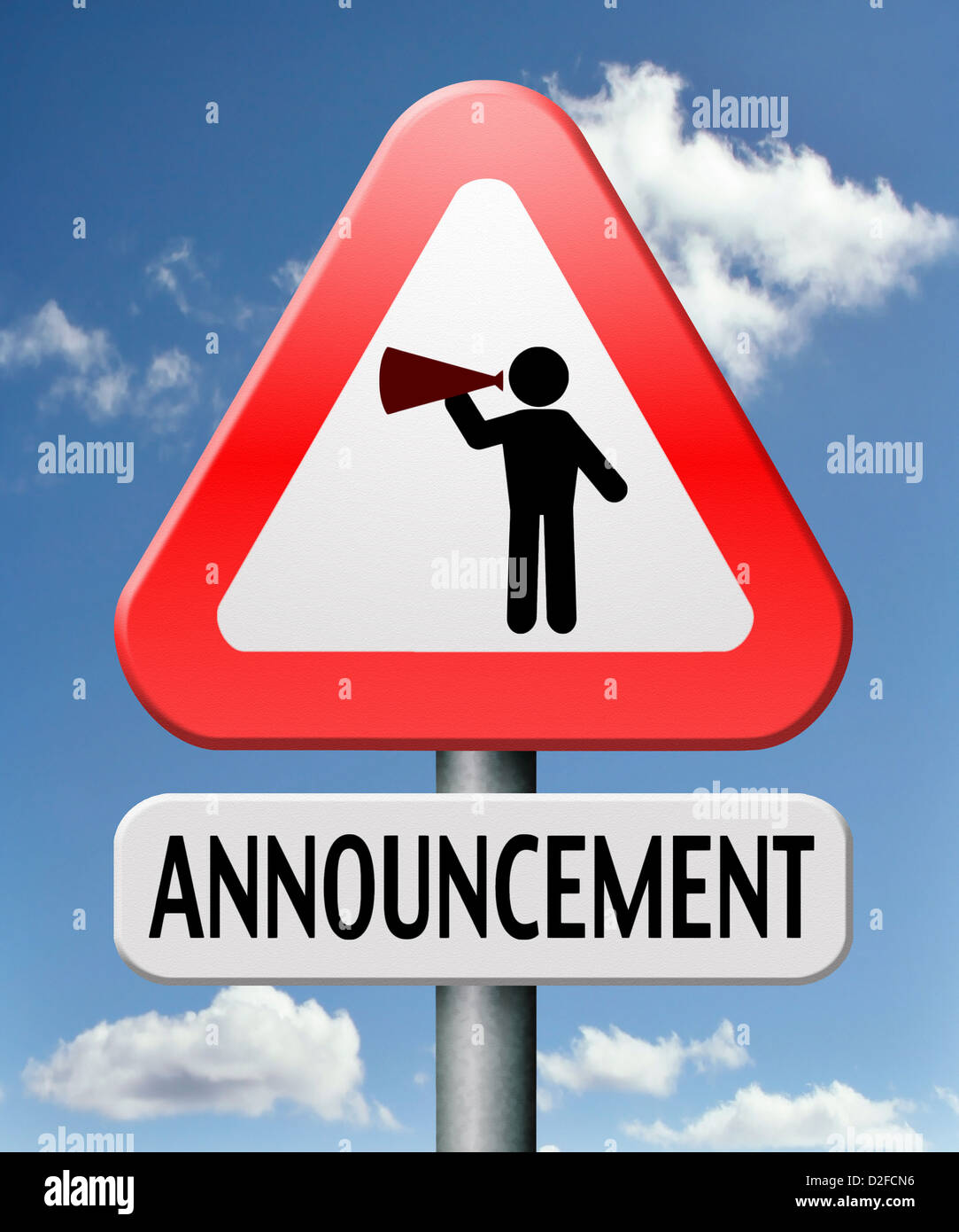 Important announcement loudspeaker warning sign hi-res stock ...