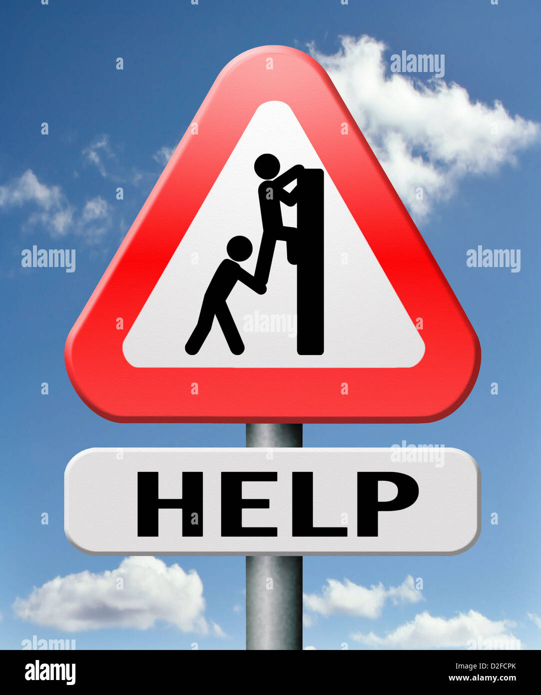 helping hand help warning sign Stock Photo - Alamy