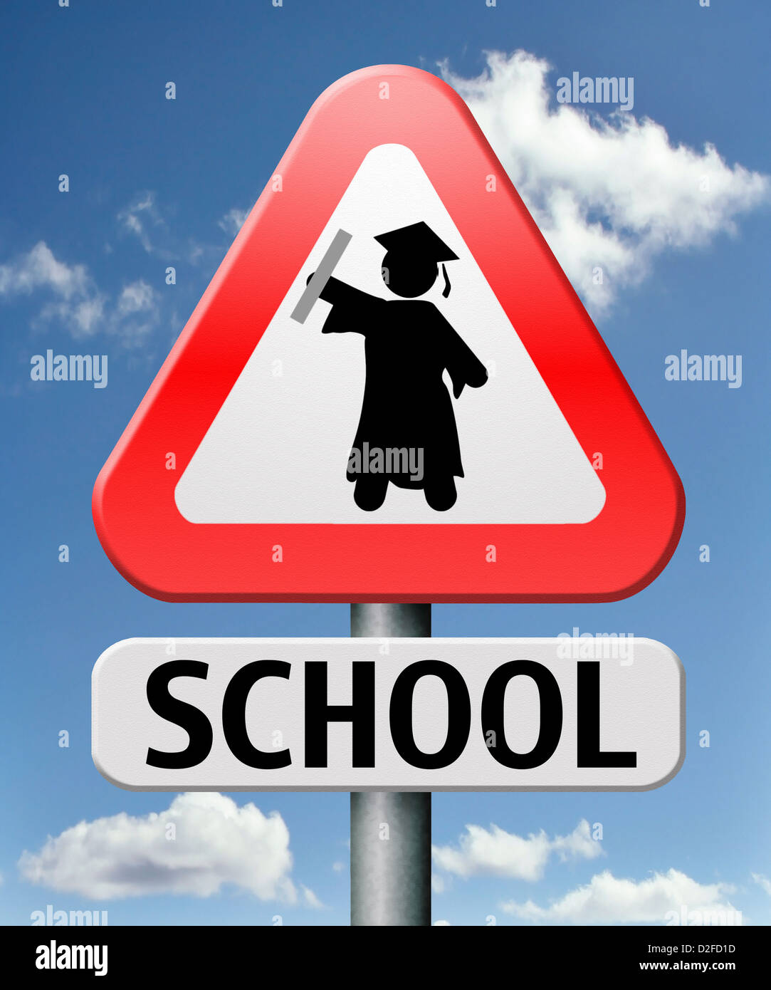 back to school good education leads to knowledge and graduation Stock ...