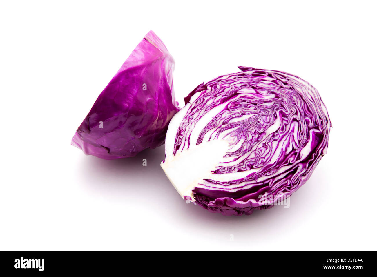 Purple cabbage on white background Stock Photo - Alamy