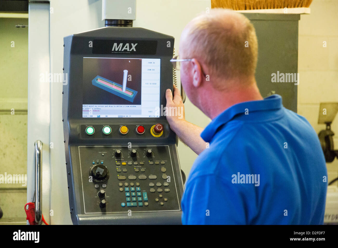 setting up CNC controller for vertical milling machine Stock Photo - Alamy