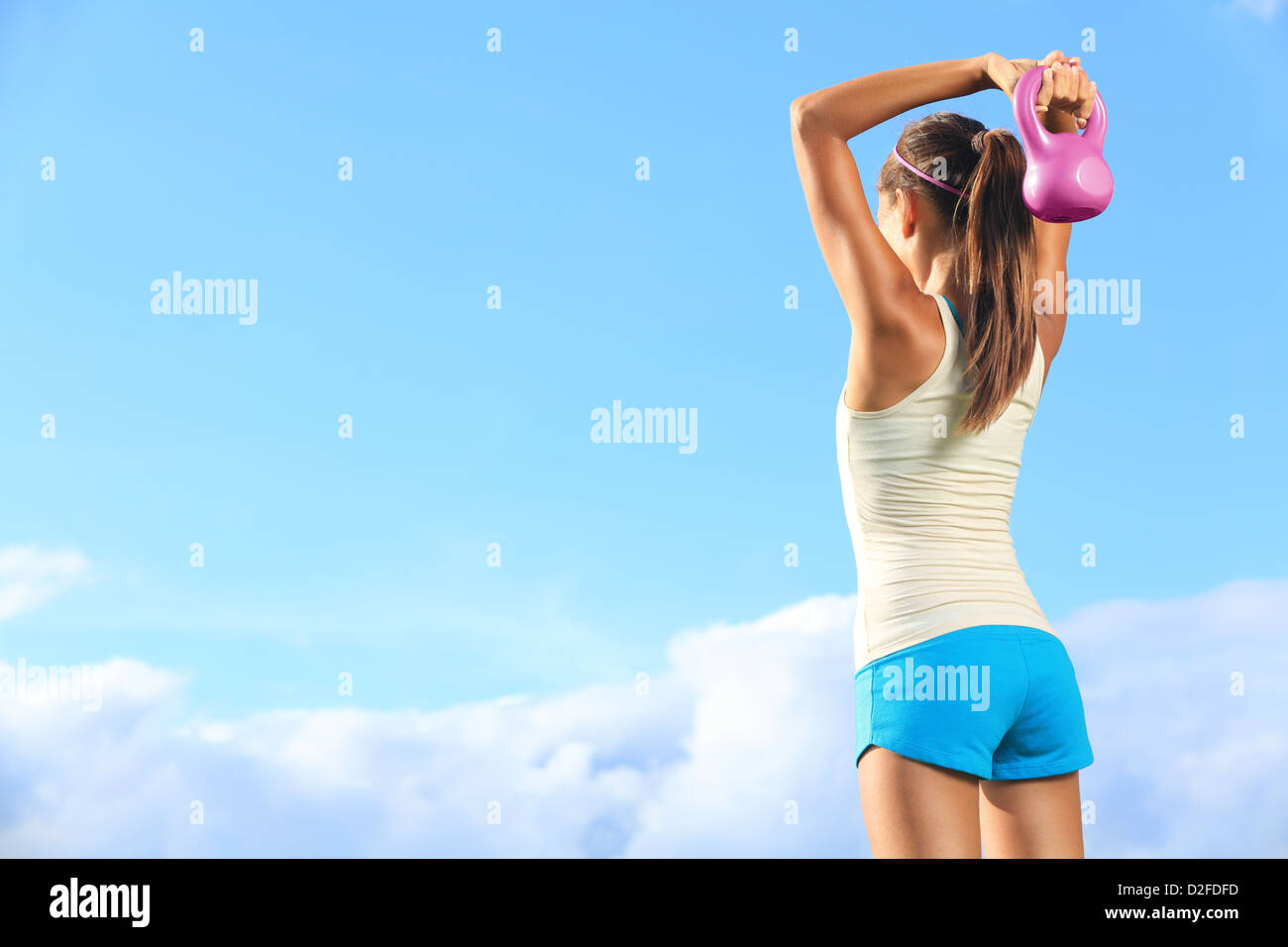 Women back view blue bells hi-res stock photography and images - Alamy