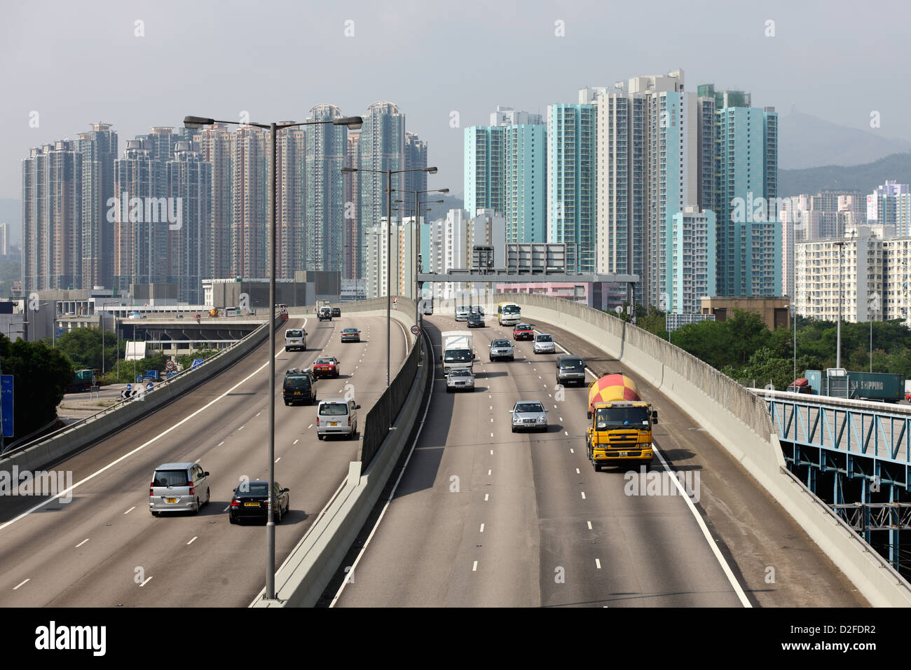 Hong Kong, China, cars on the West Kowloon Highway Stock Photo - Alamy