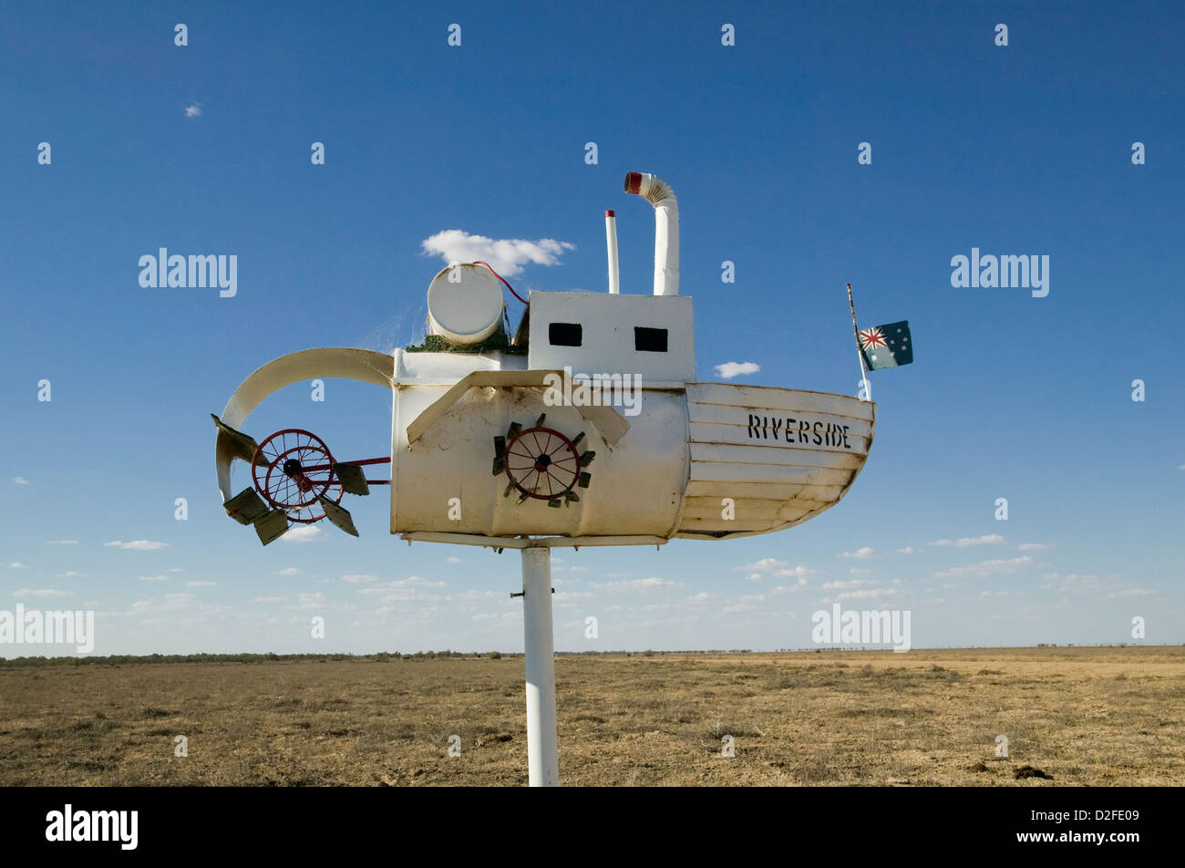 Australia, Outback New South Wales, unique mail box of Riverside ...
