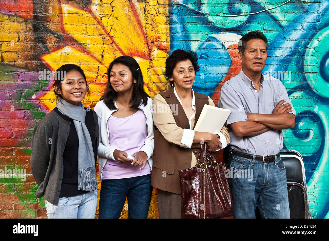 middle class Mexican father & mother with 2 pretty teen daughters ...