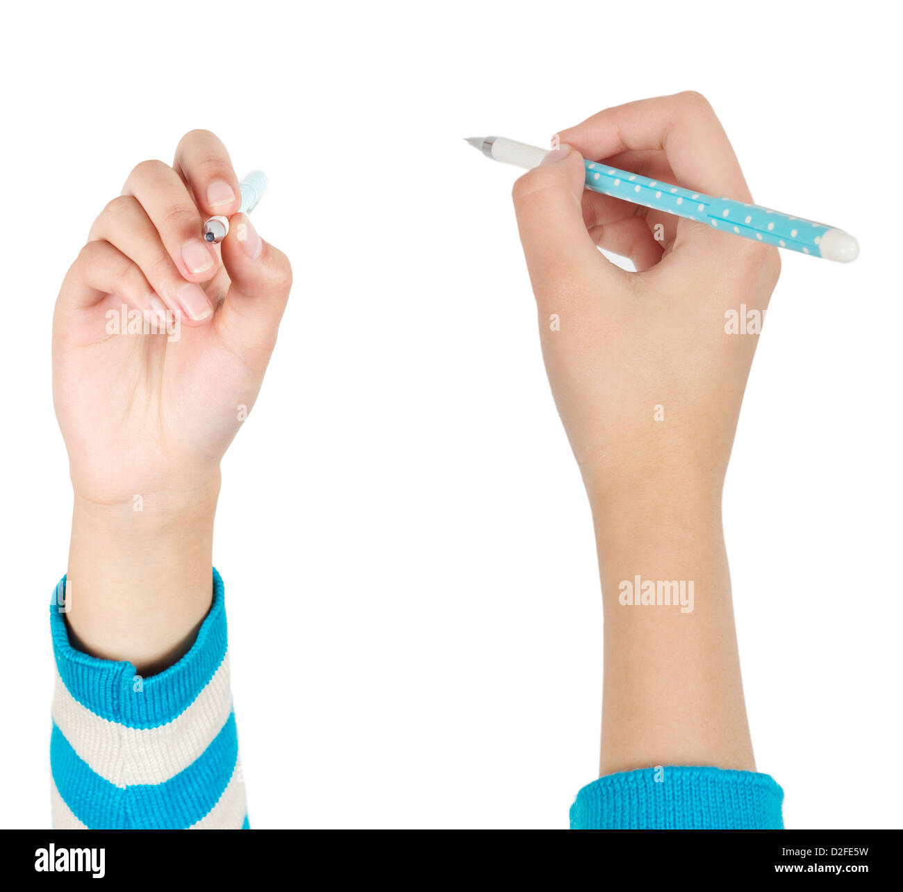 Hand woman holding pen writing hi-res stock photography and images - Alamy