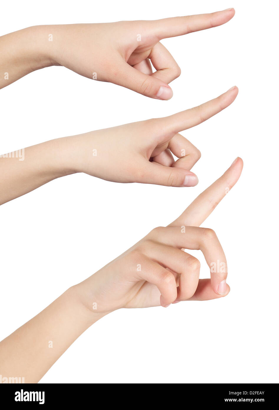 The woman finger touch gestures Stock Photo - Alamy