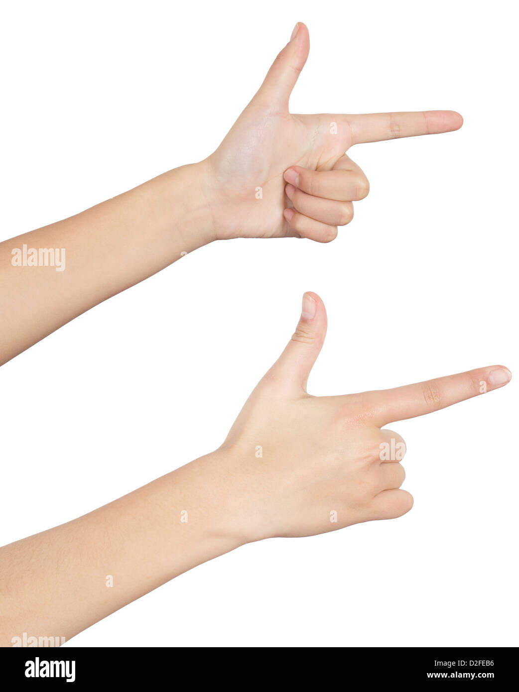 Woman hand showing gun gesture hi-res stock photography and images - Alamy