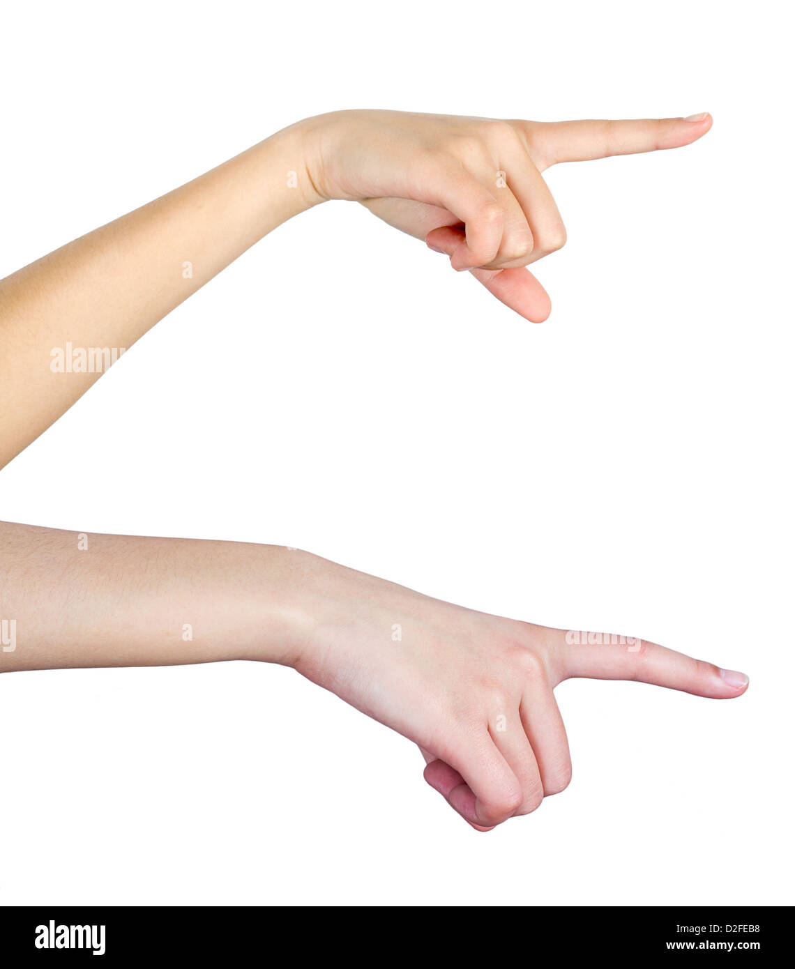 The woman finger touch gestures Stock Photo - Alamy