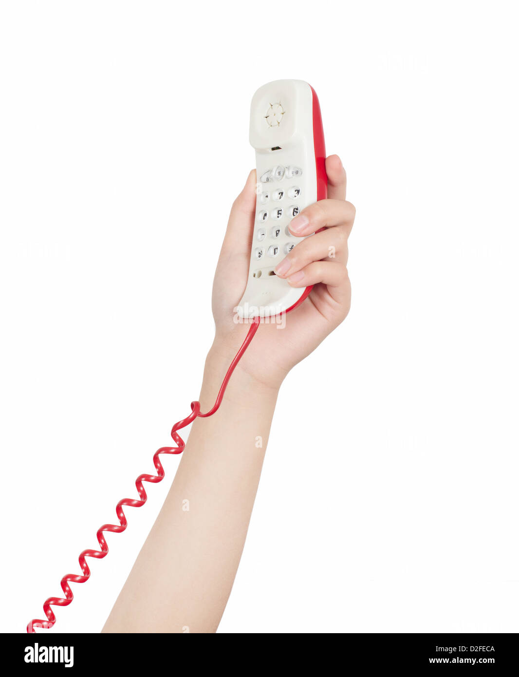 Holding a phone business Cut Out Stock Images & Pictures - Alamy