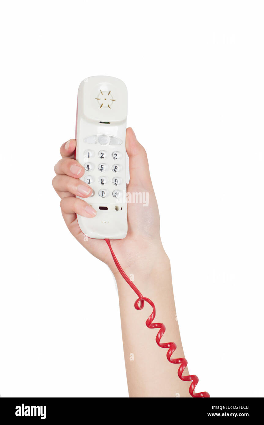 Woman holding hand phone hi-res stock photography and images - Alamy