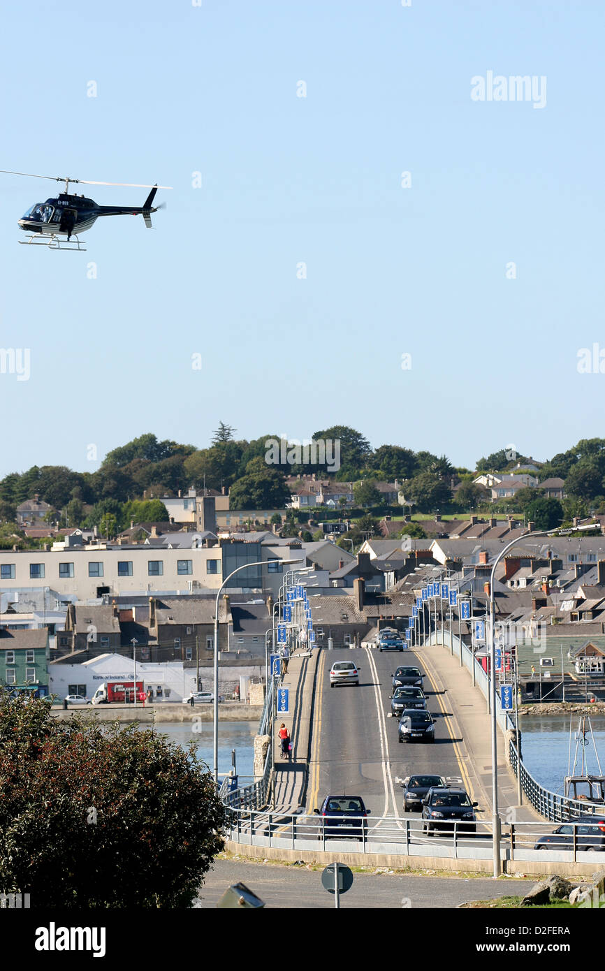 helicopter over wexford town ireland Stock Photo - Alamy