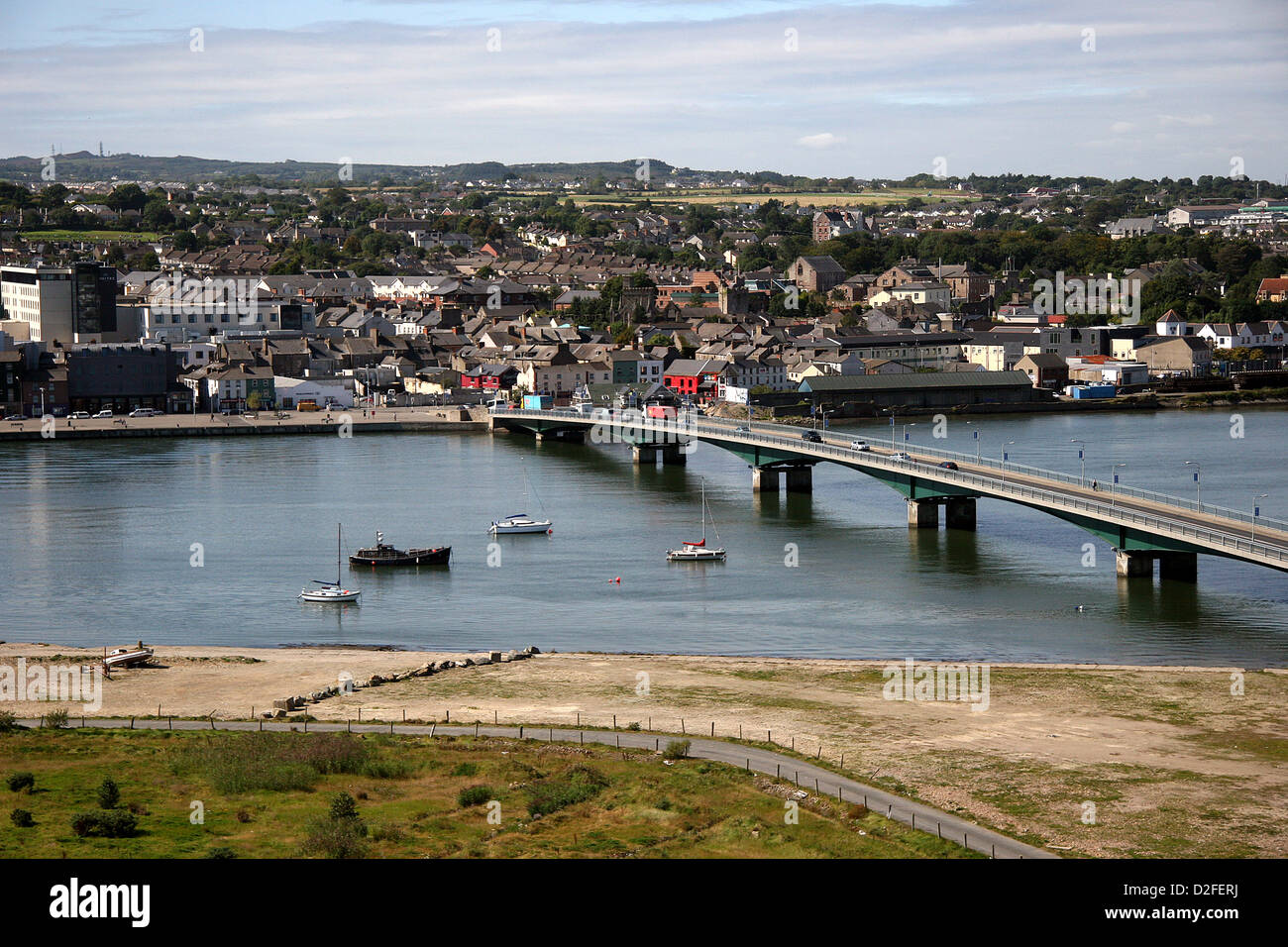 helicopter over wexford town ireland Stock Photo - Alamy