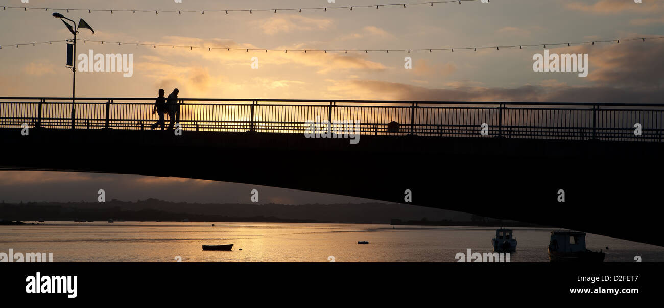 Walking on Wexford Bridge Sunset Stock Photo - Alamy