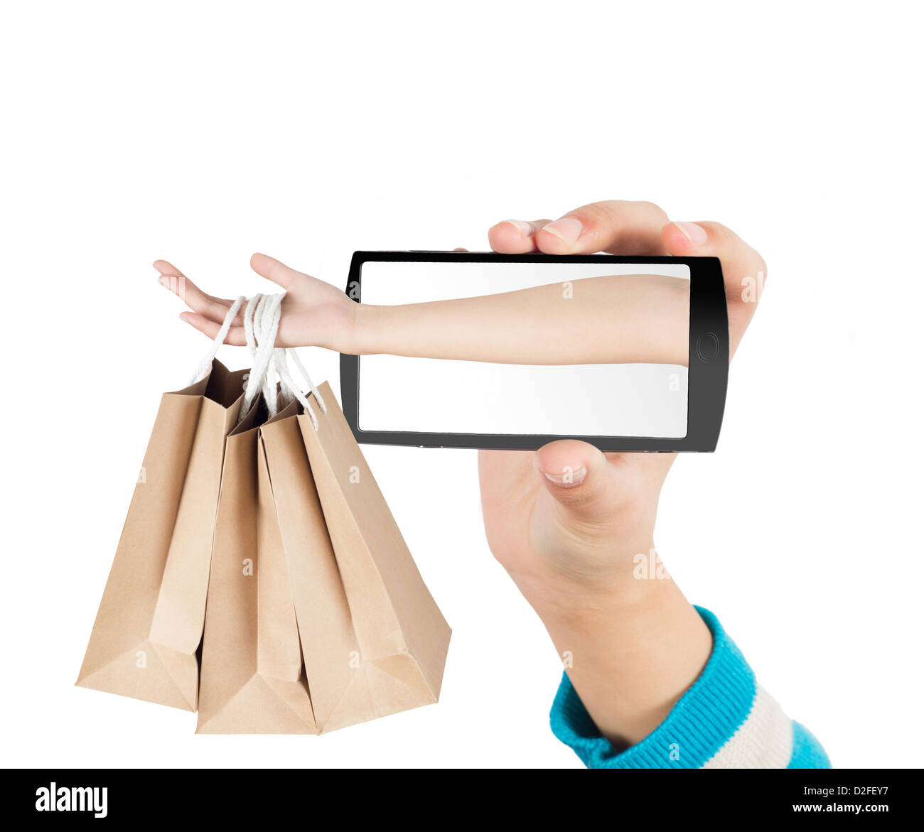 The mobile smart phone shopping Stock Photo - Alamy