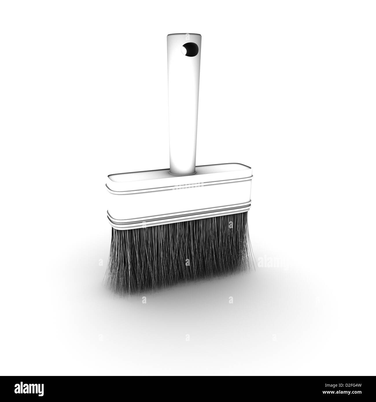 3d render of paint brush over white Stock Photo - Alamy