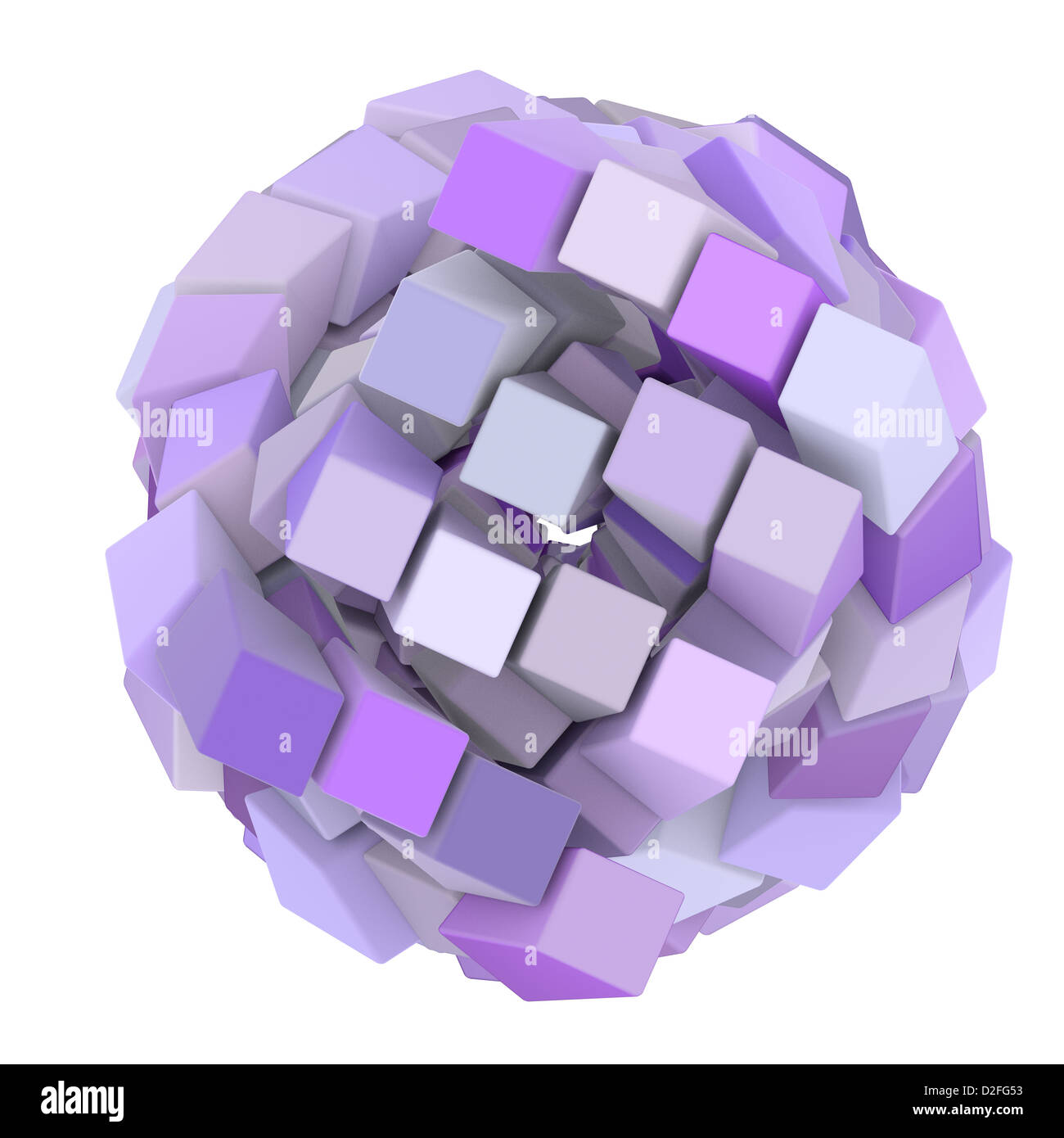 3d abstract cube ball shape in purple magenta on white Stock Photo - Alamy
