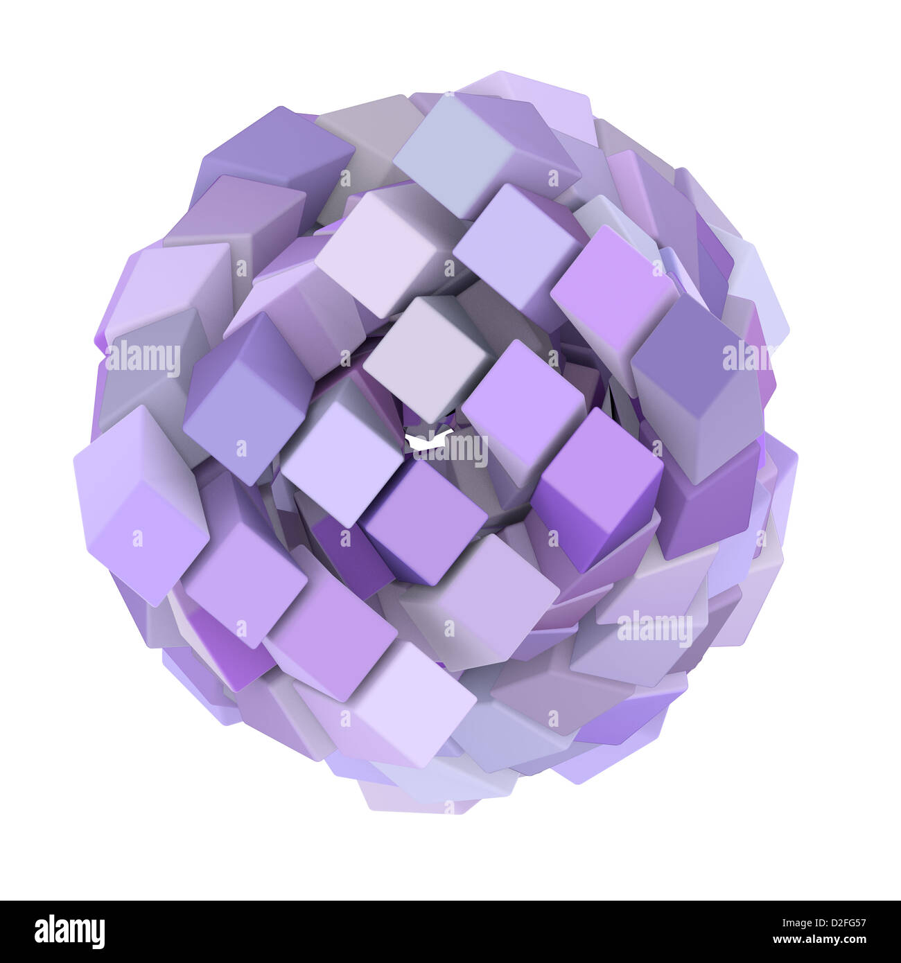3d abstract cube ball shape in purple magenta on white Stock Photo - Alamy
