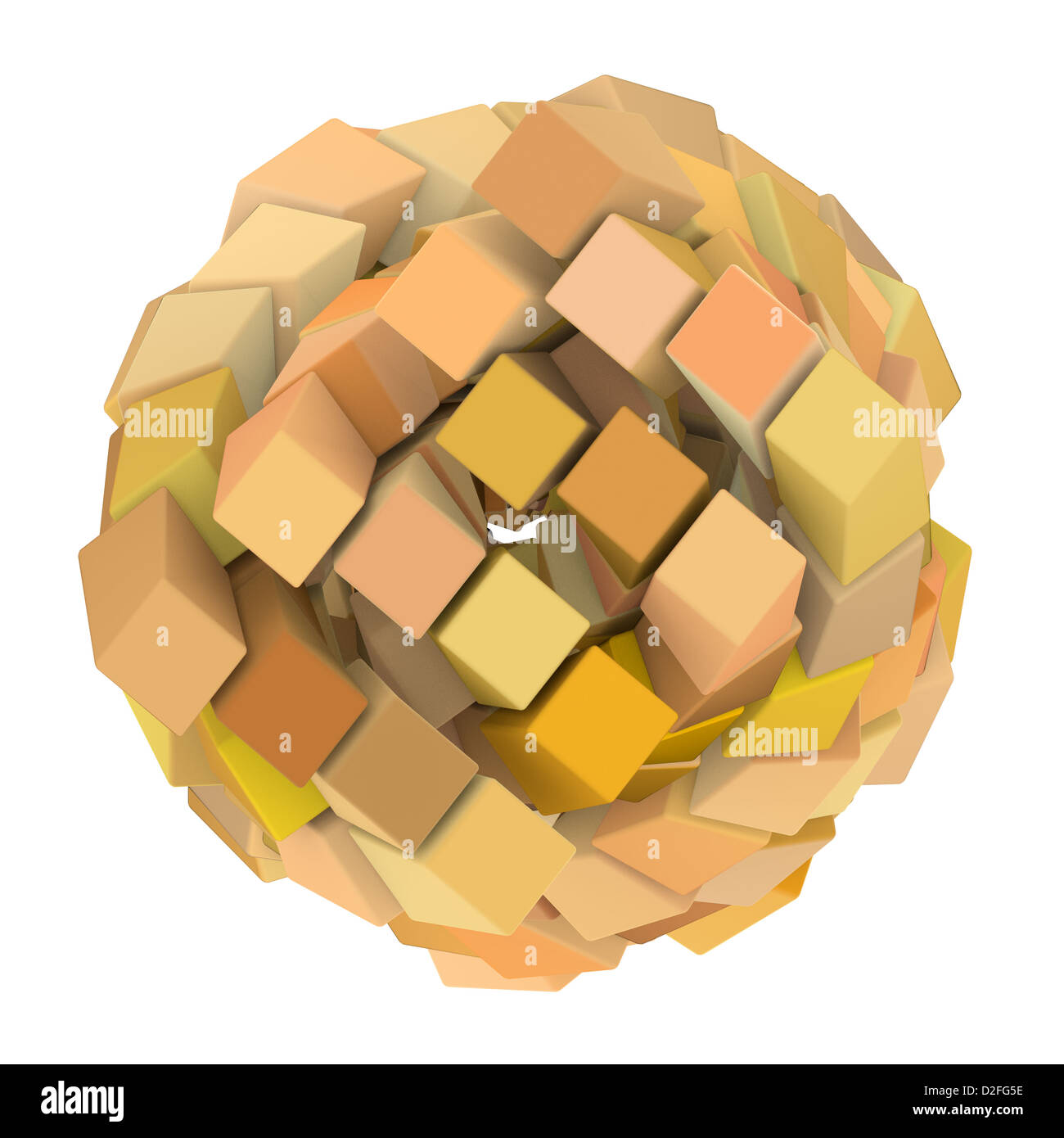 3d abstract cube ball shape in orange on white Stock Photo - Alamy