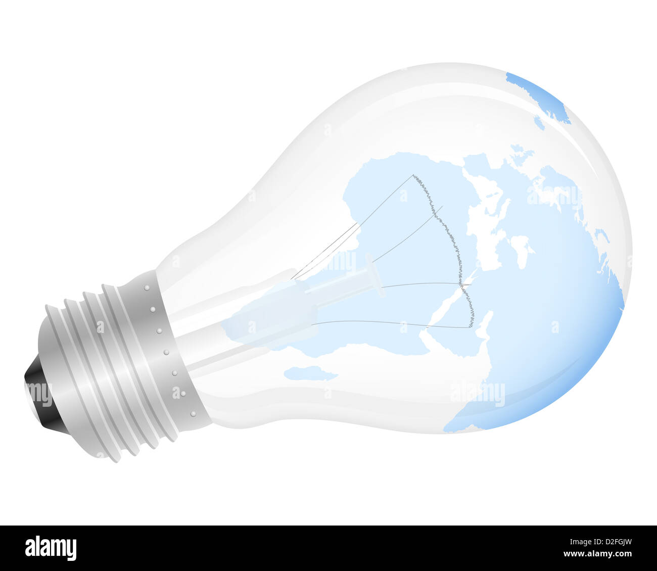 Light bulb with world map. Vector illustration Stock Photo - Alamy